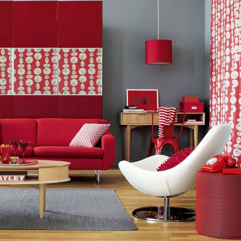 10 GORGEOUS RED ACCENT LIVING ROOMS